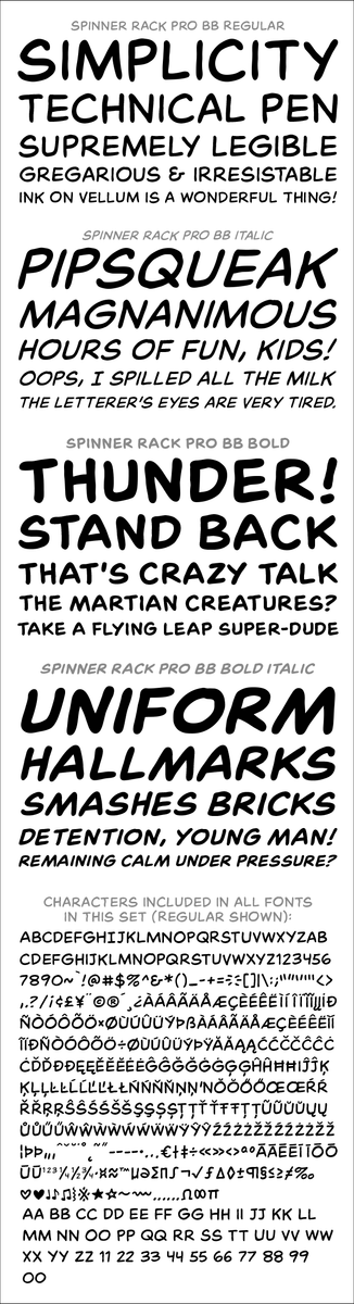 Spinner Rack Pro – Blambot Comic Fonts & Lettering