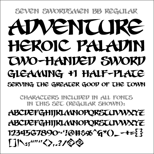 Seven Swordsmen – Blambot Comic Fonts & Lettering