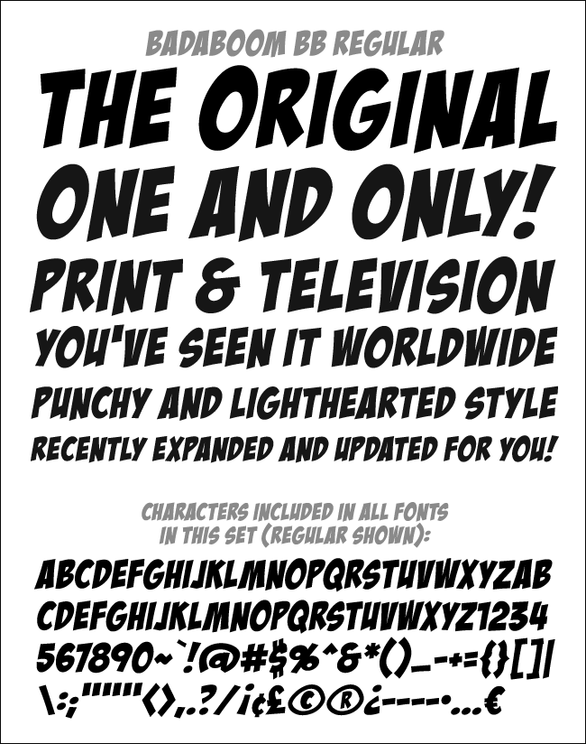 Badaboom – Blambot Comic Fonts & Lettering
