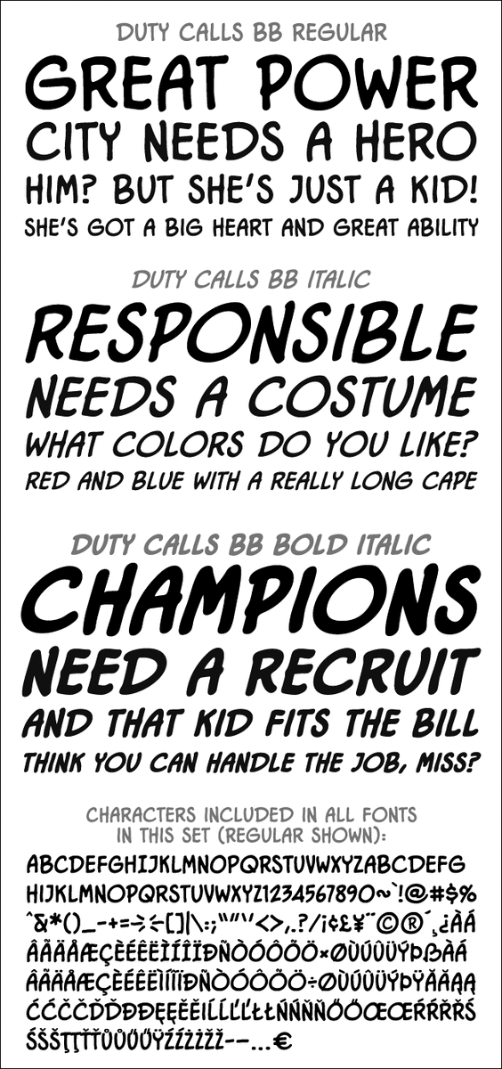Duty Calls – Blambot Comic Fonts & Lettering