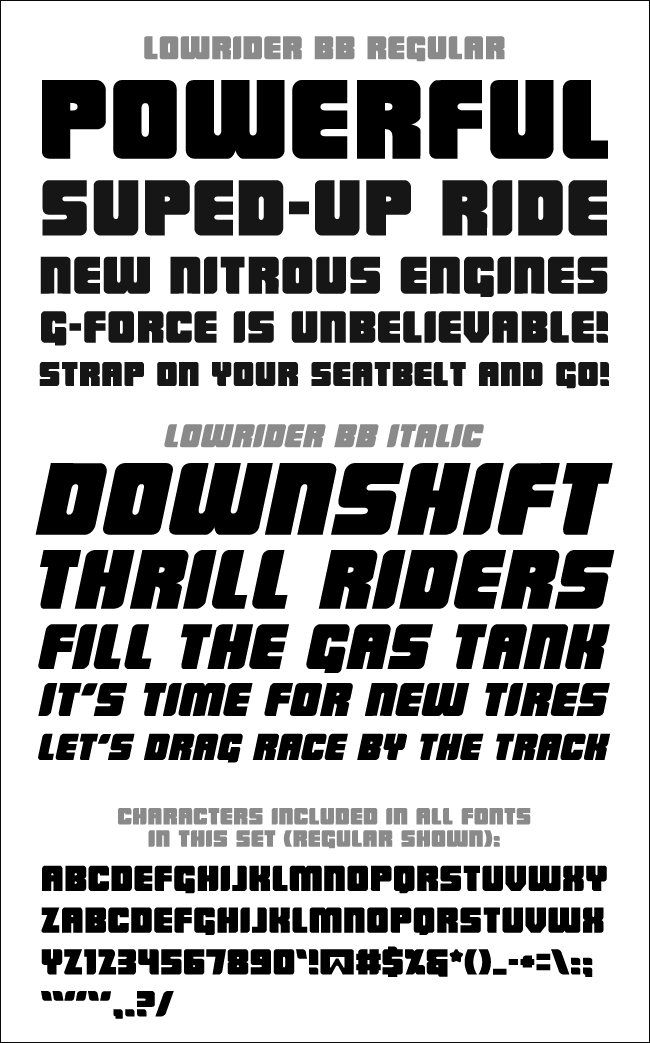 Lowrider – Blambot Comic Fonts & Lettering