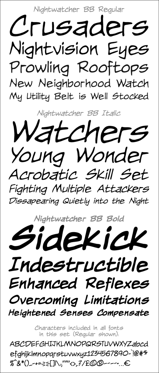 Nightwatcher – Blambot Comic Fonts & Lettering