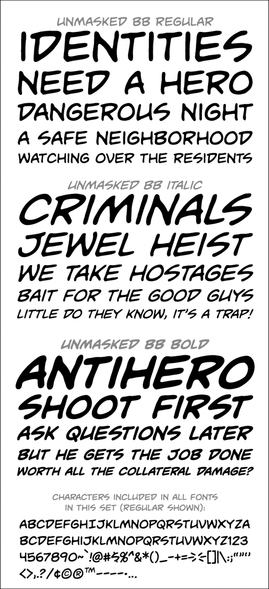 Unmasked – Blambot Comic Fonts & Lettering